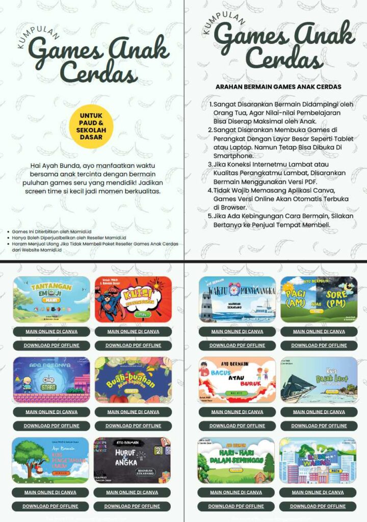 Promo Launching Game Anak - Mamidi